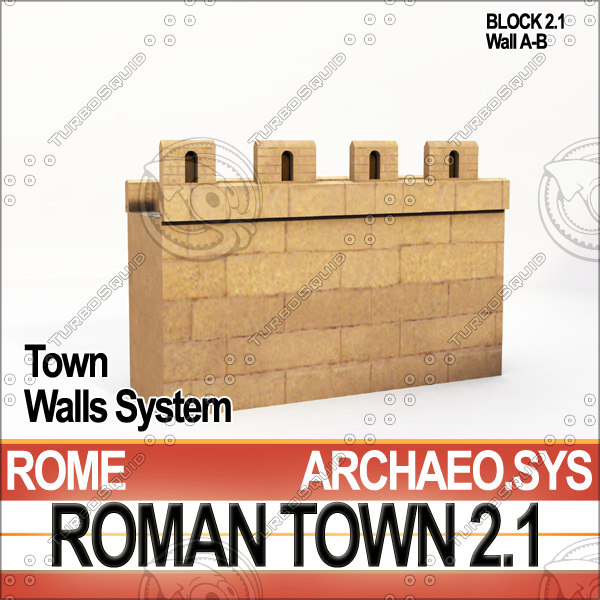 ancient roman town walls 3ds
