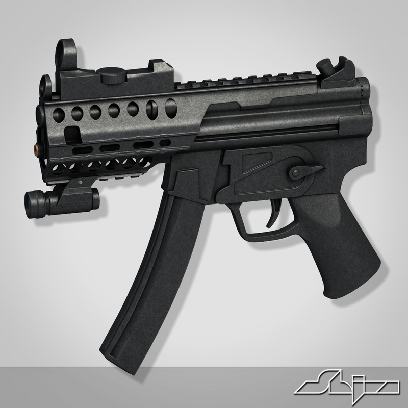 submachine gun mp5 3d model