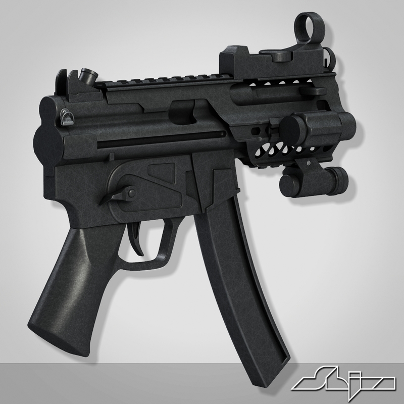 submachine gun mp5 3d model