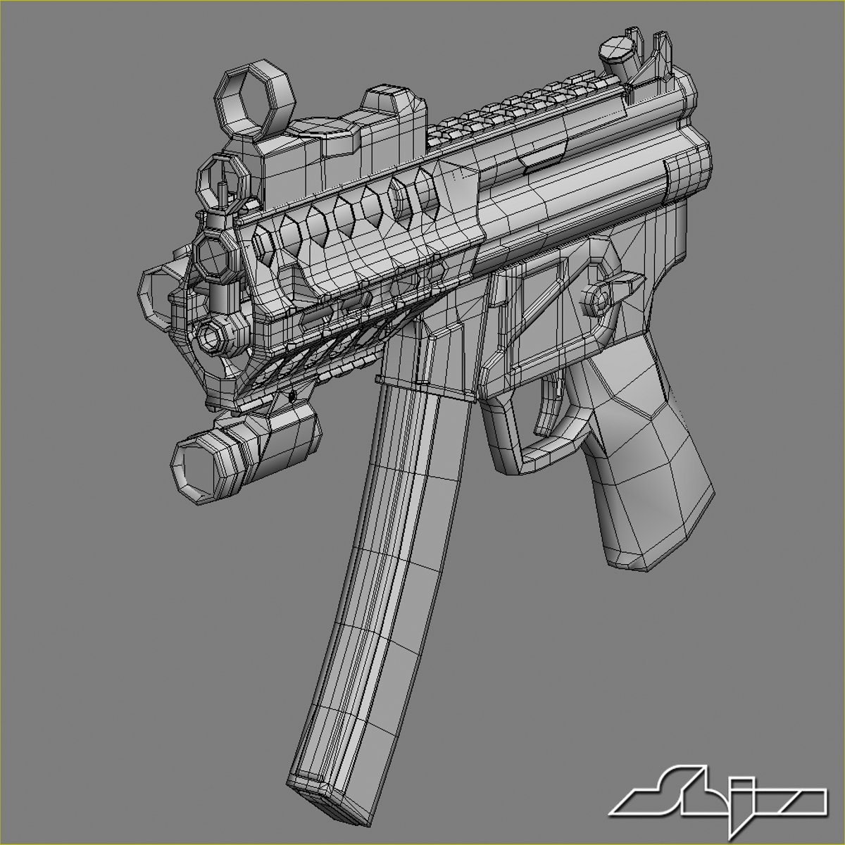 submachine gun mp5 3d model