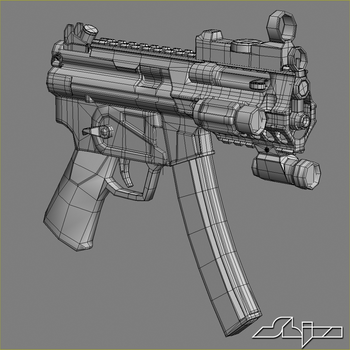 submachine gun mp5 3d model