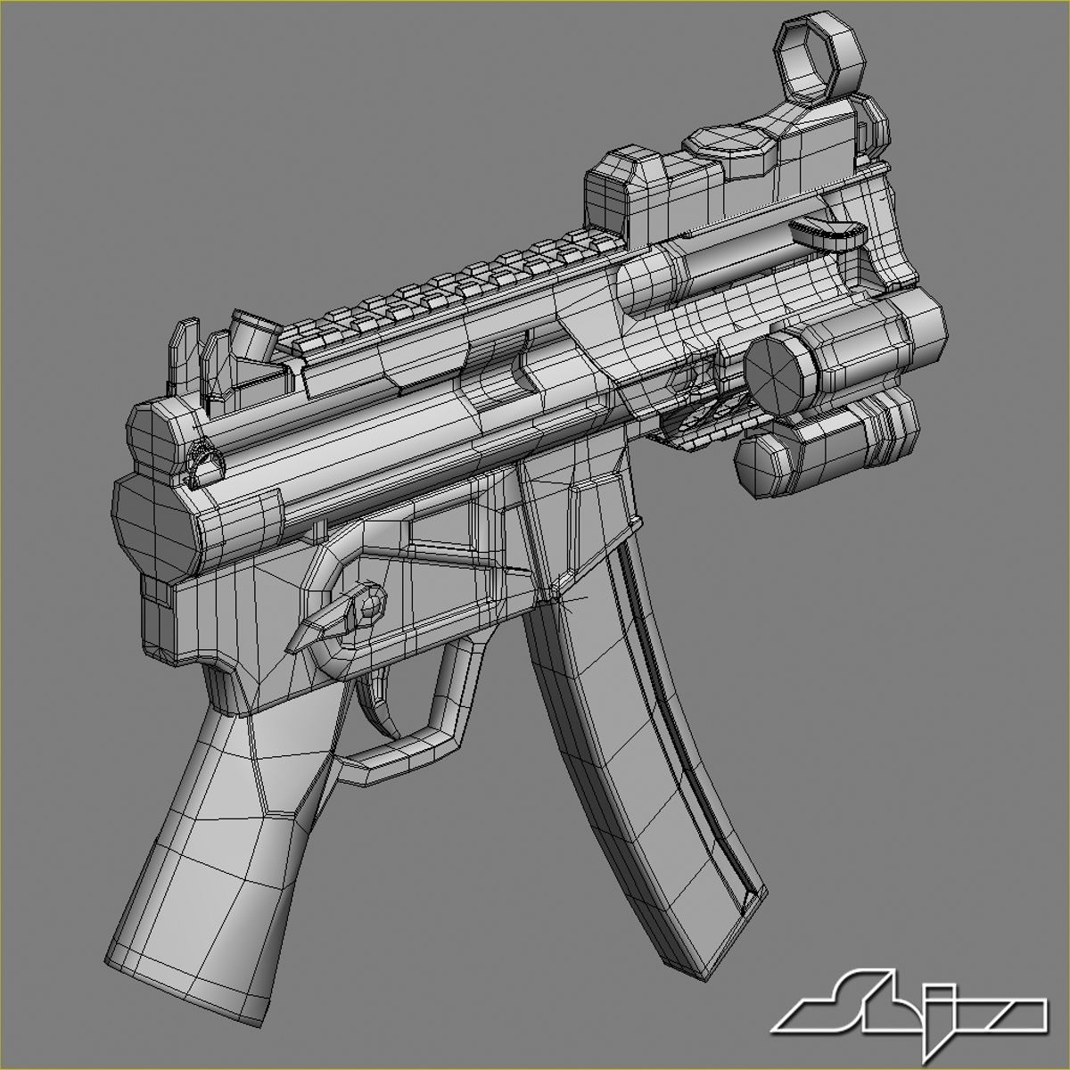 submachine gun mp5 3d model
