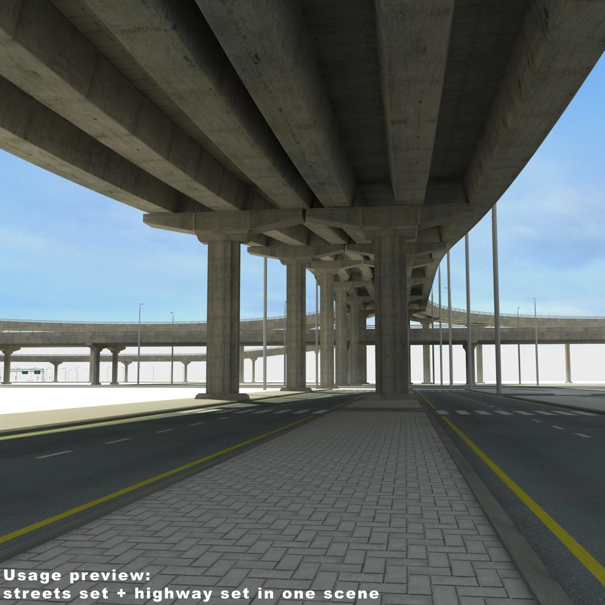 3d roads big highway