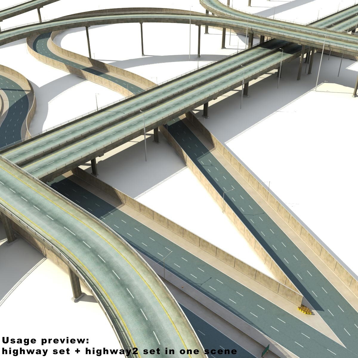 3d roads big highway