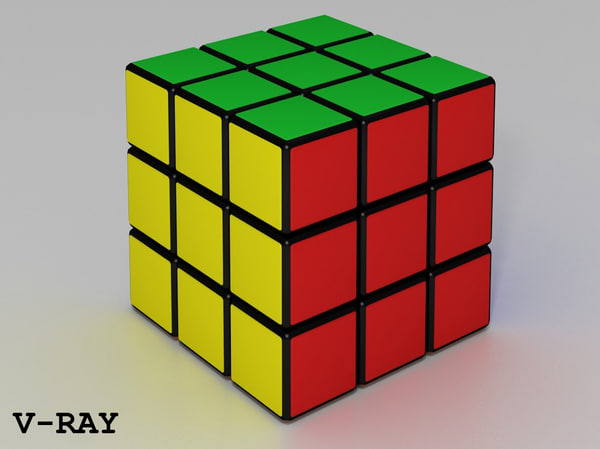 3x3 rubix cube 3d obj