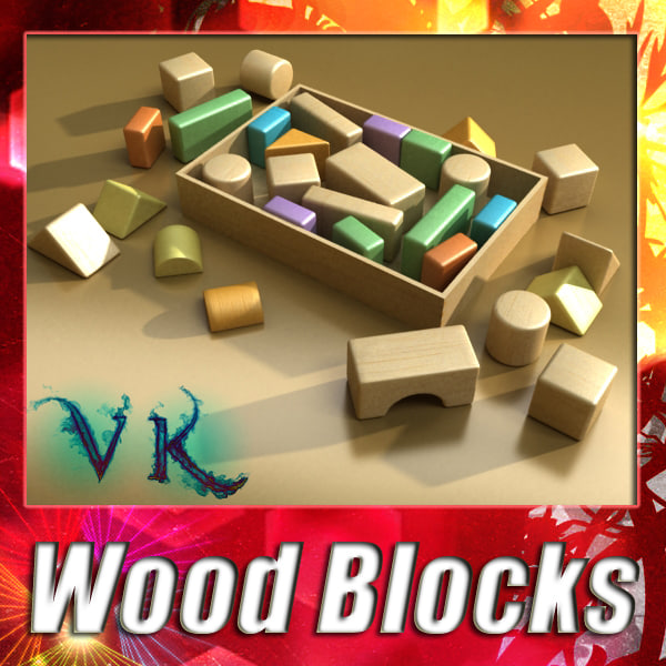 3ds max wood blocks