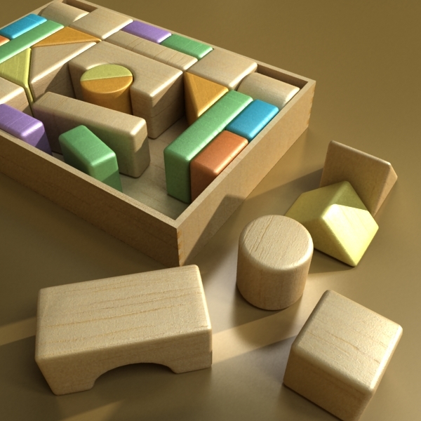3ds max wood blocks