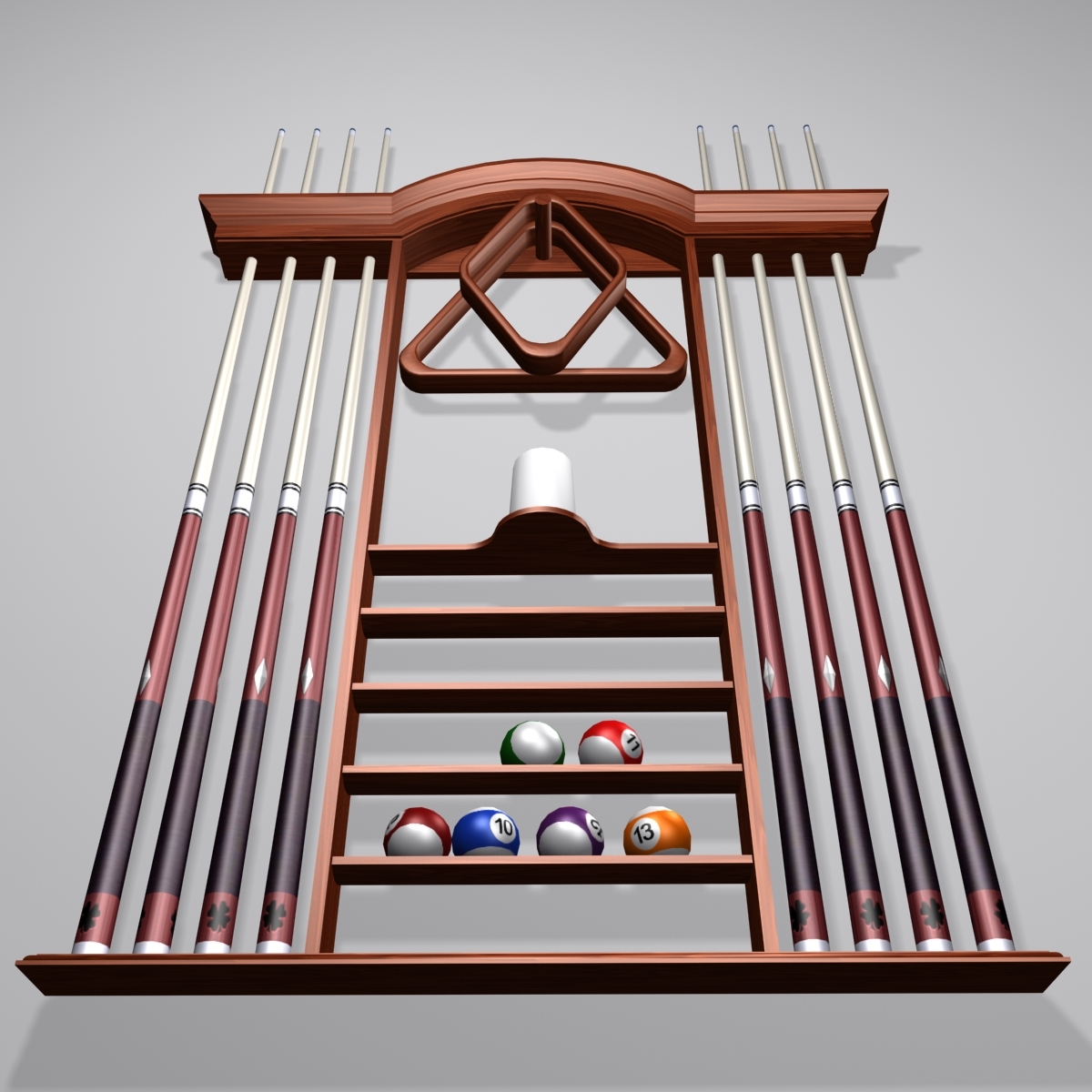 3d pool cue rack