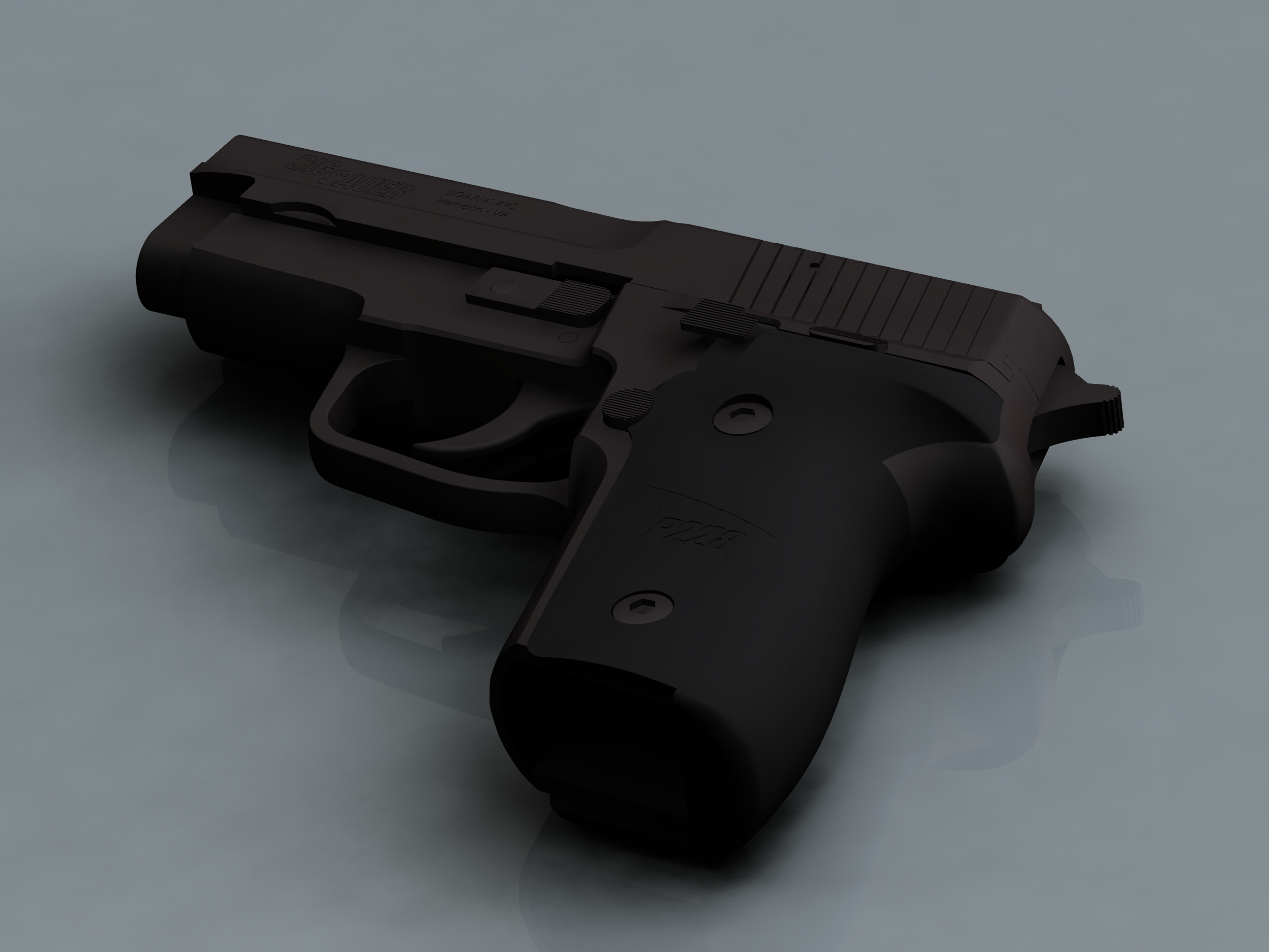 sig p228 pistol 3d model