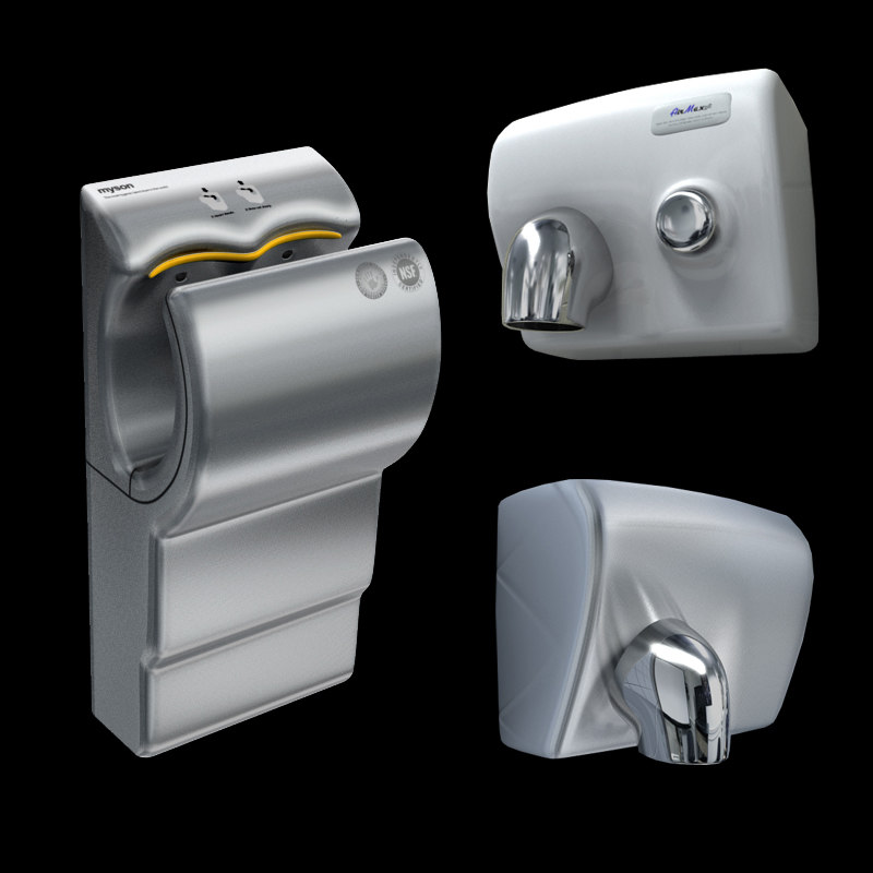 3d 3 modern hand dryers