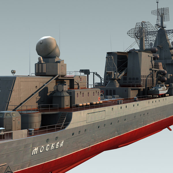 3d slava class cruiser moskva model