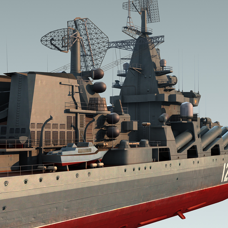3d slava class cruiser moskva model