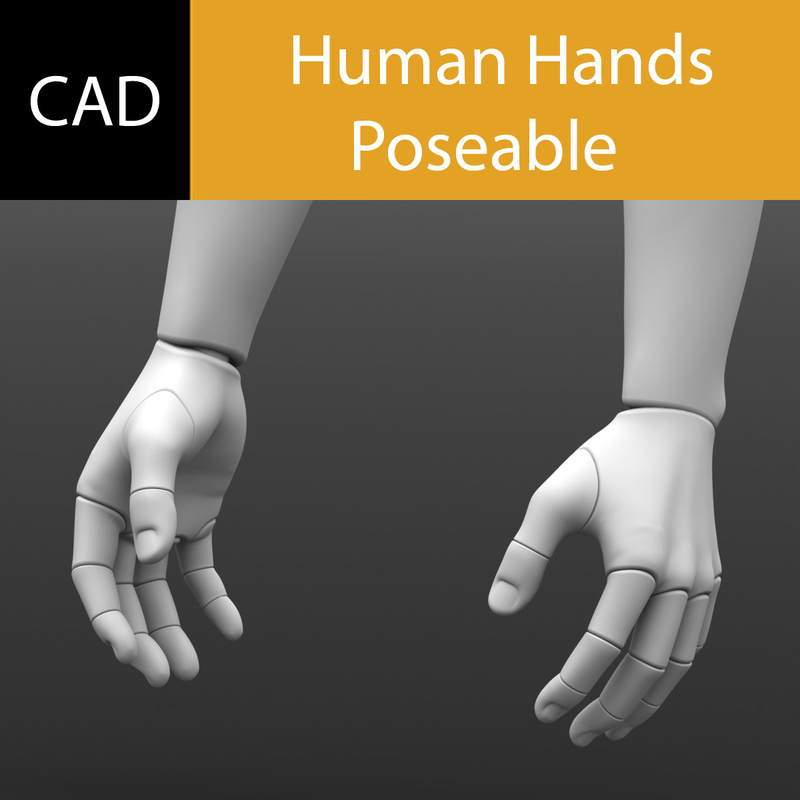 3d hand poseable solidworks