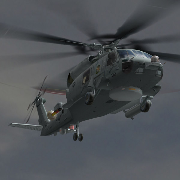 sh-60 seahawk translucent rotor 3d obj