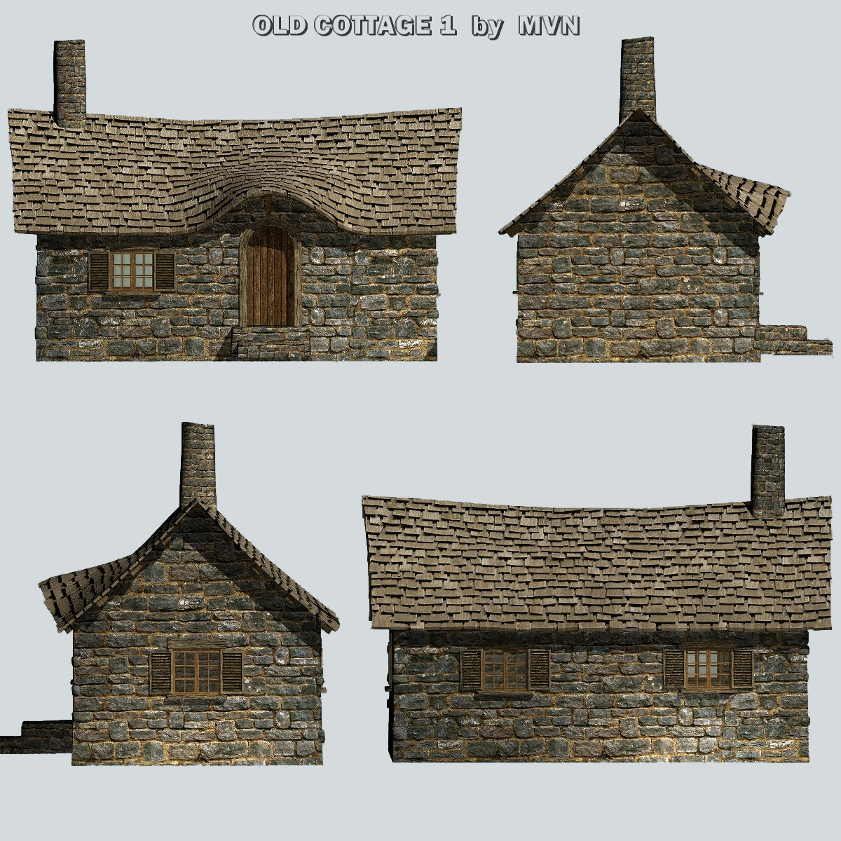 3d old cottage model