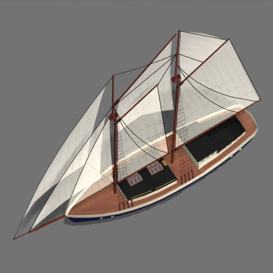 schooner grand banks 3d model