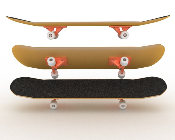 skateboard skate board 3d lwo