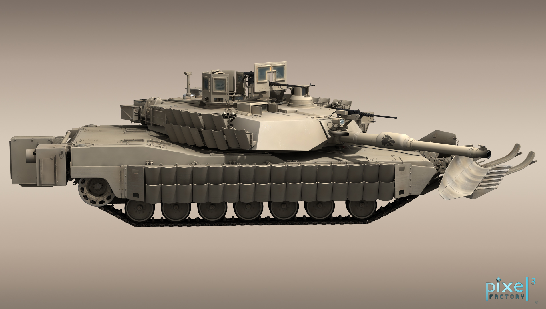 m-1a2 abrams tank 2 3d model