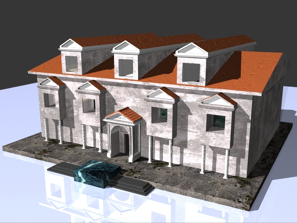 roman library 3d model