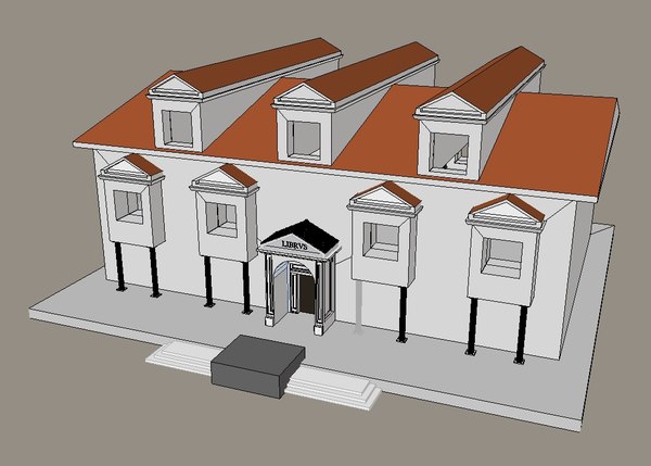 roman library 3d model