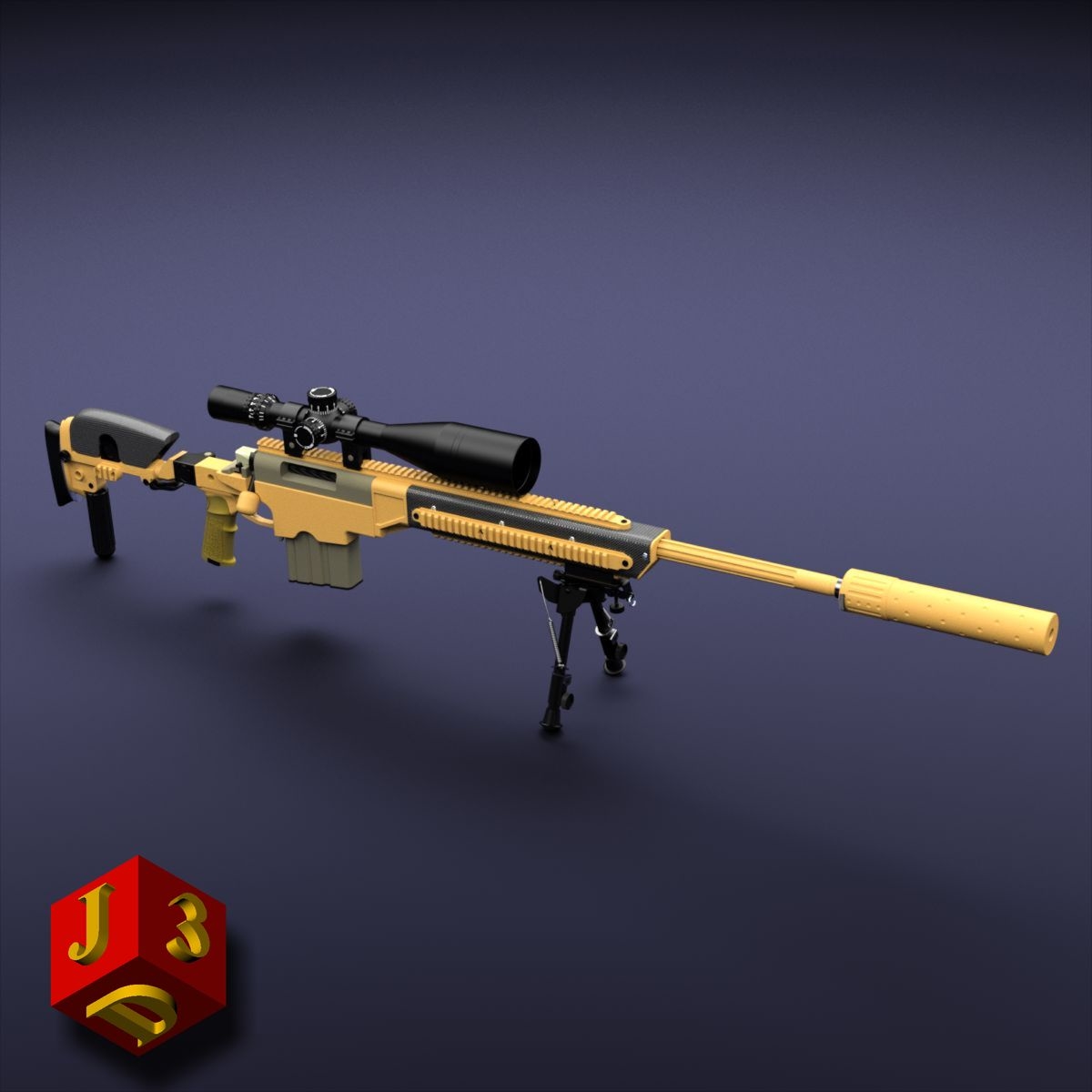 3d 50bmg tac-50 sniper rifle