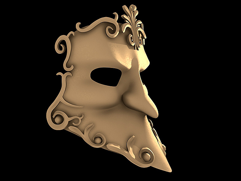 bauta mask venice carnival 3d model