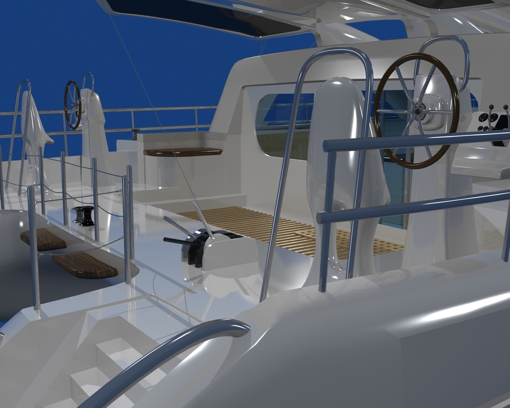 boat catamaran 3d obj