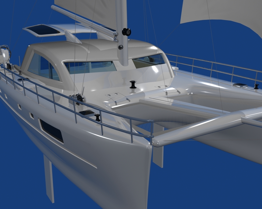 boat catamaran 3d obj