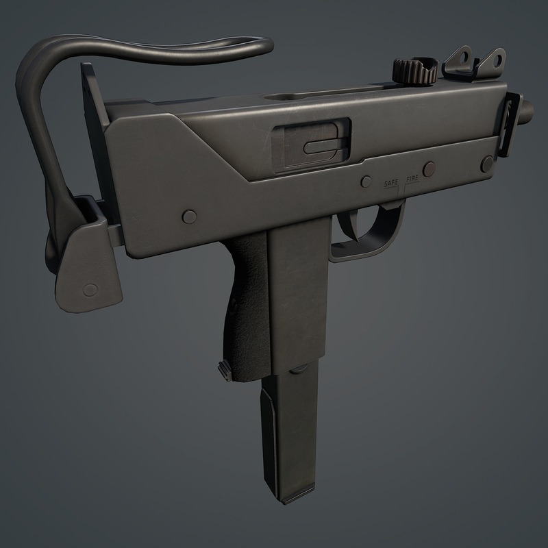 mac-11 magazine weapon 3d max