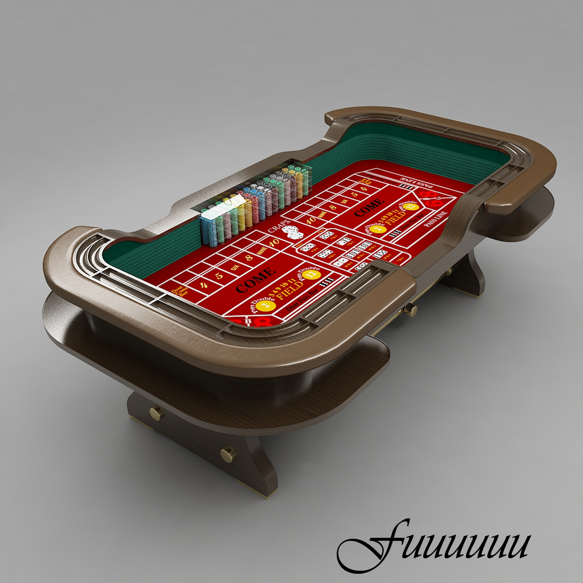 craps table 3 3d model