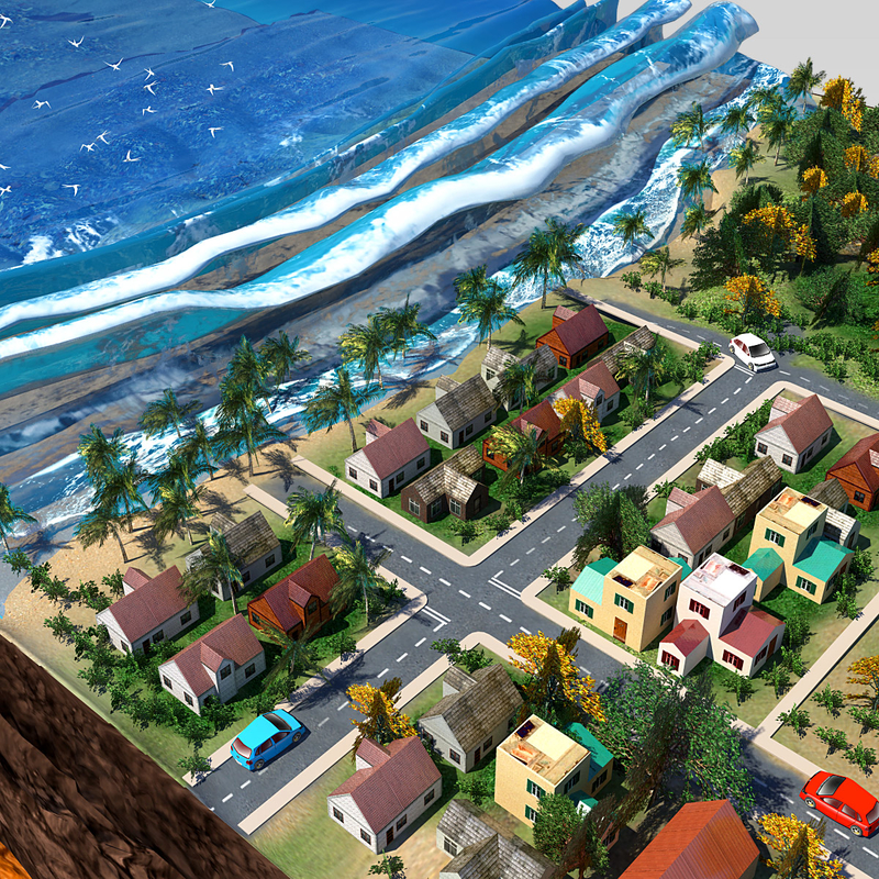 earthquake modeled 3d model