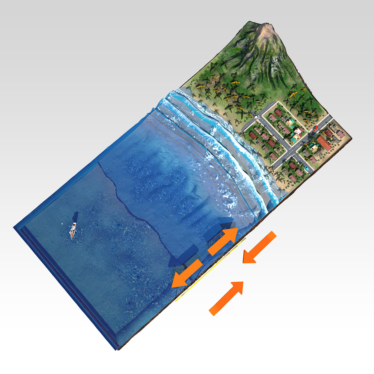 earthquake modeled 3d model