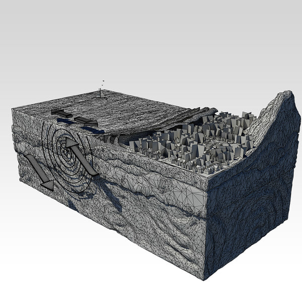 earthquake modeled 3d model