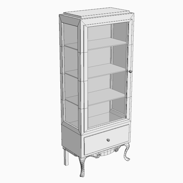 3d model display case cabinet vitrine