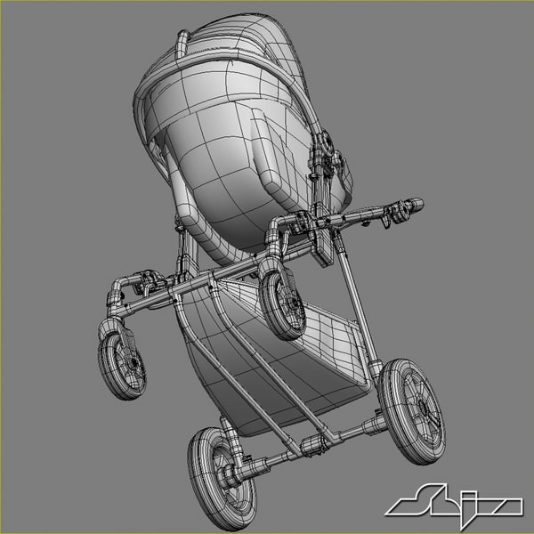 3ds max baby pram 2