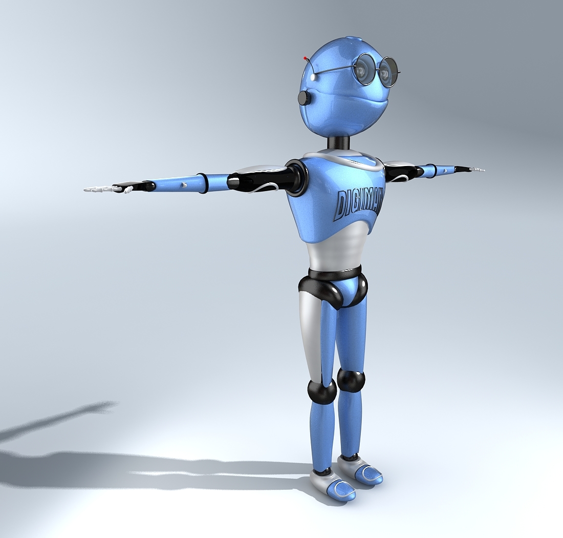 robot cartoon character 3d model
