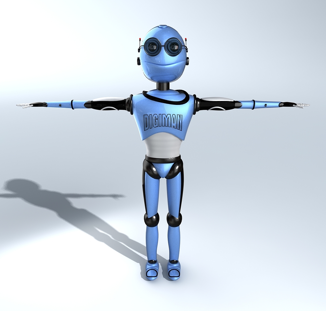 robot cartoon character 3d model