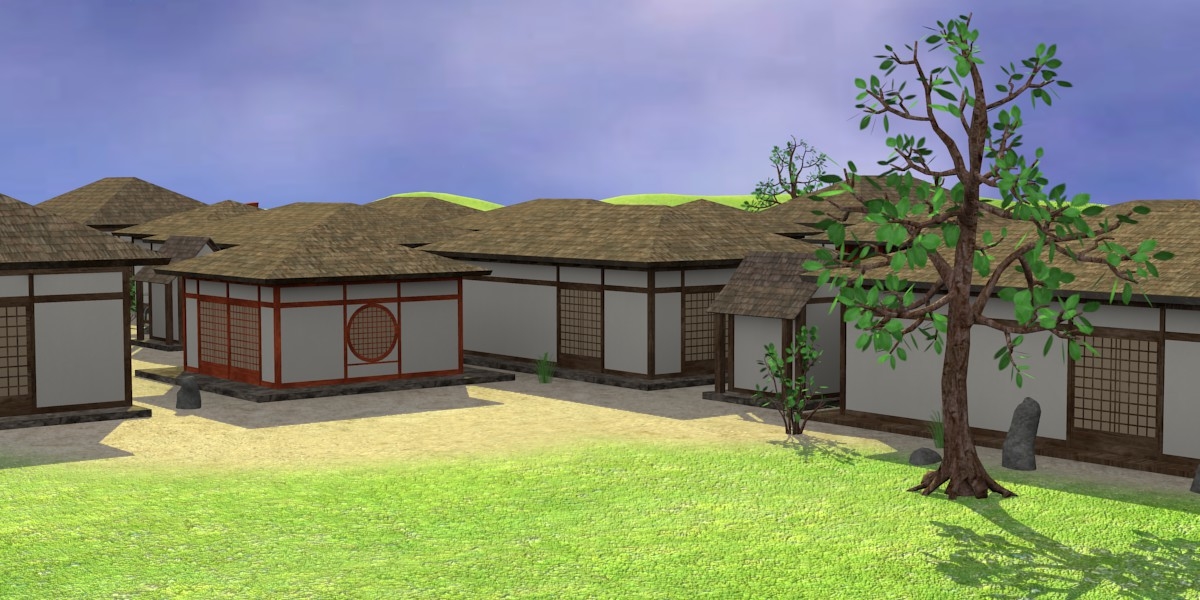 japanese town 3d model