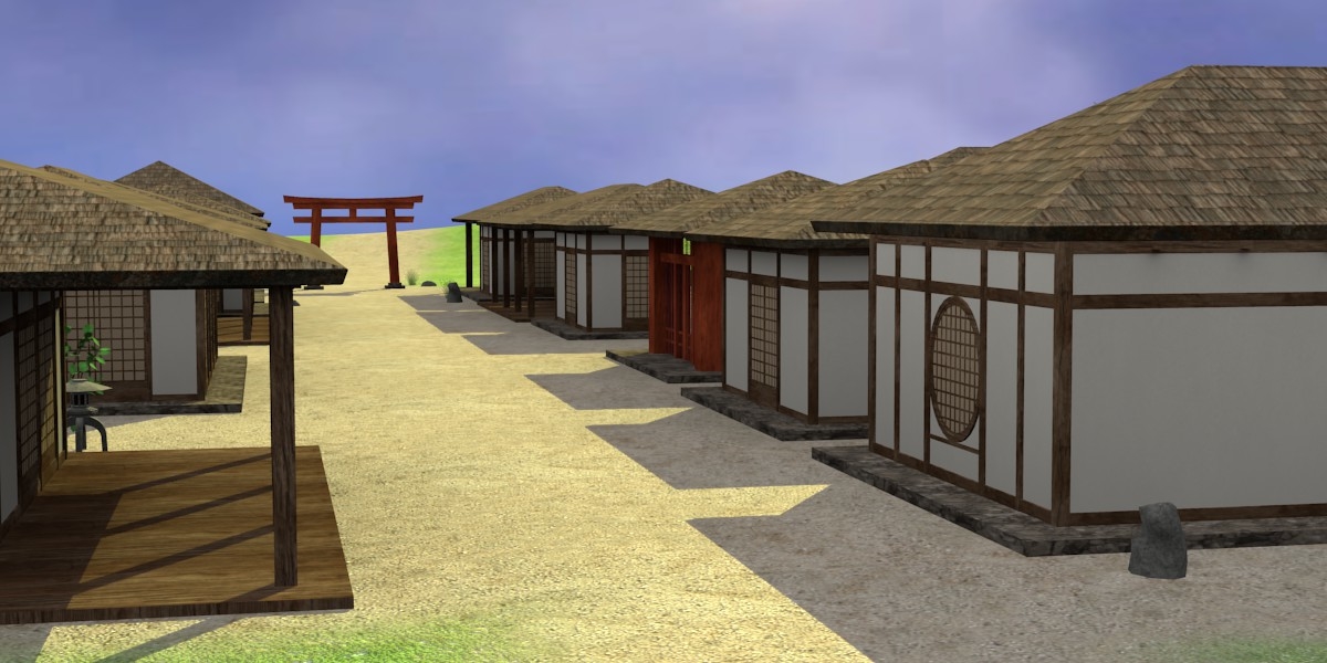 japanese town 3d model