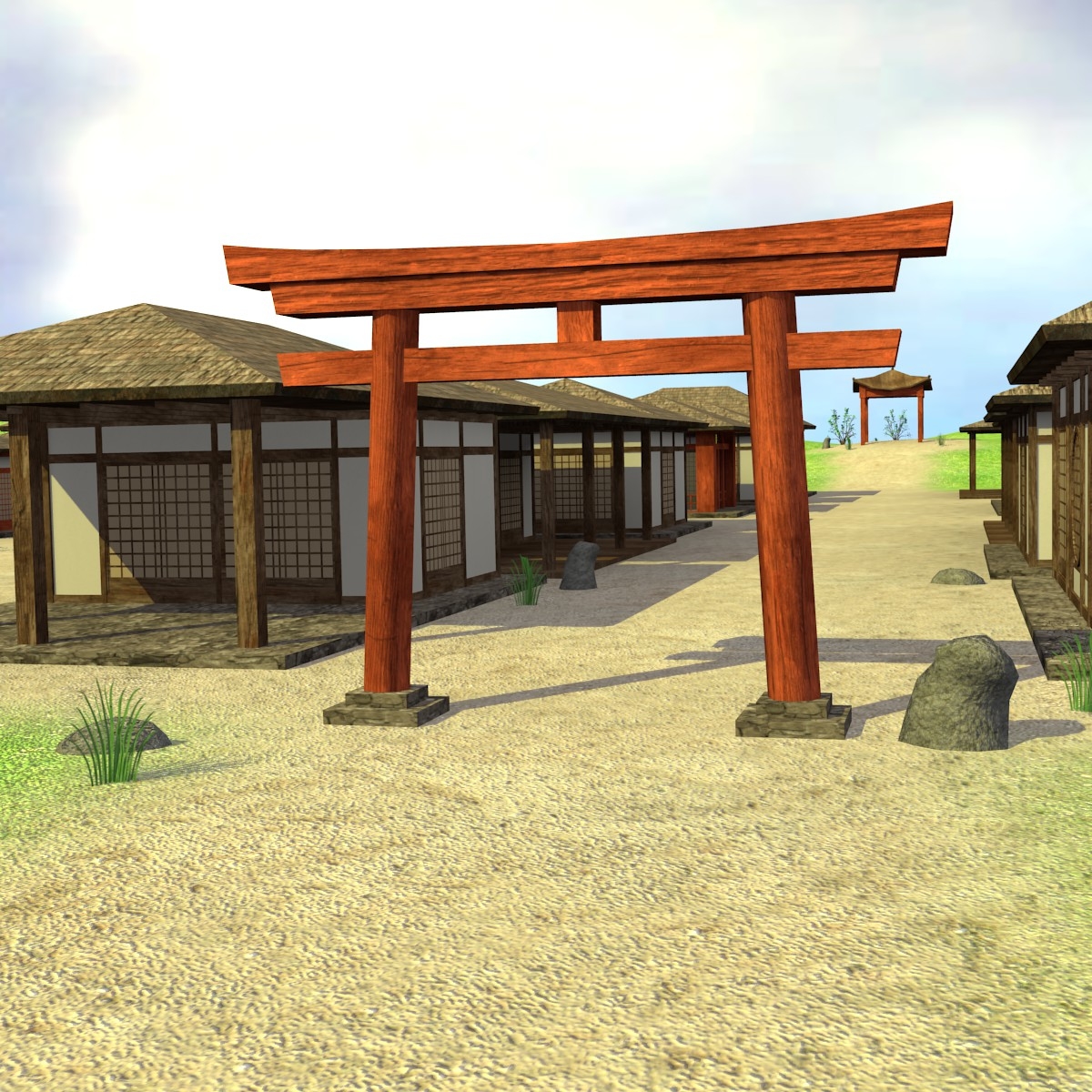 japanese town 3d model