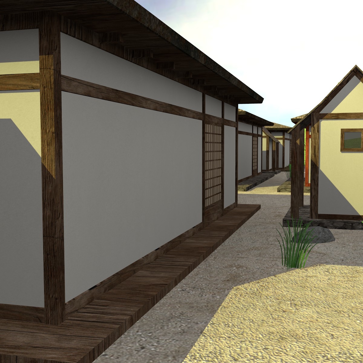 japanese town 3d model