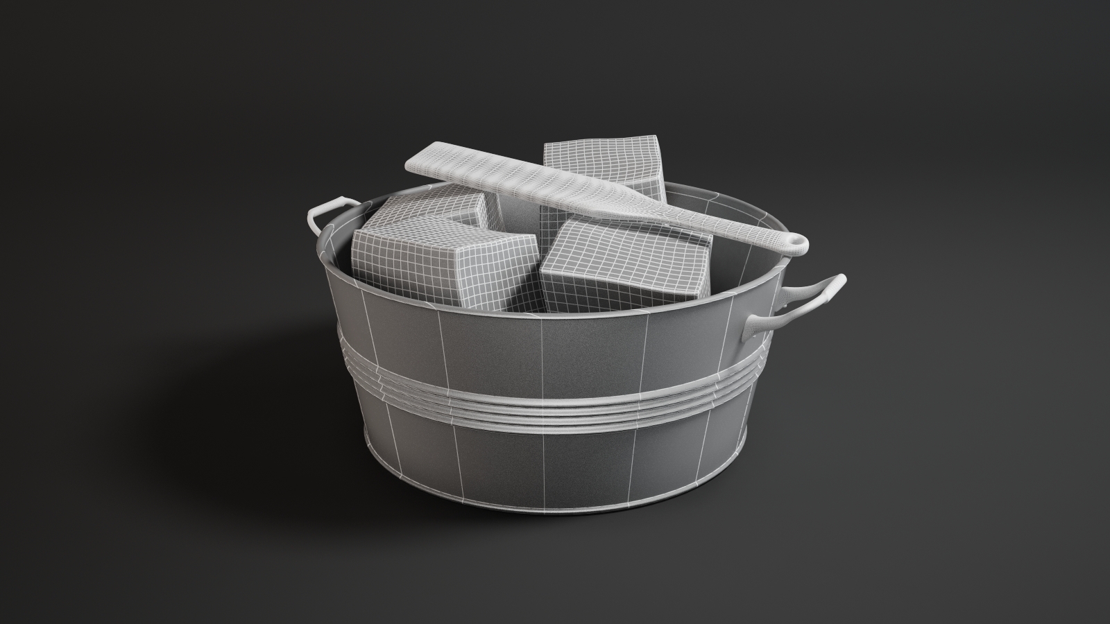 3d model metal bucket handmade soap