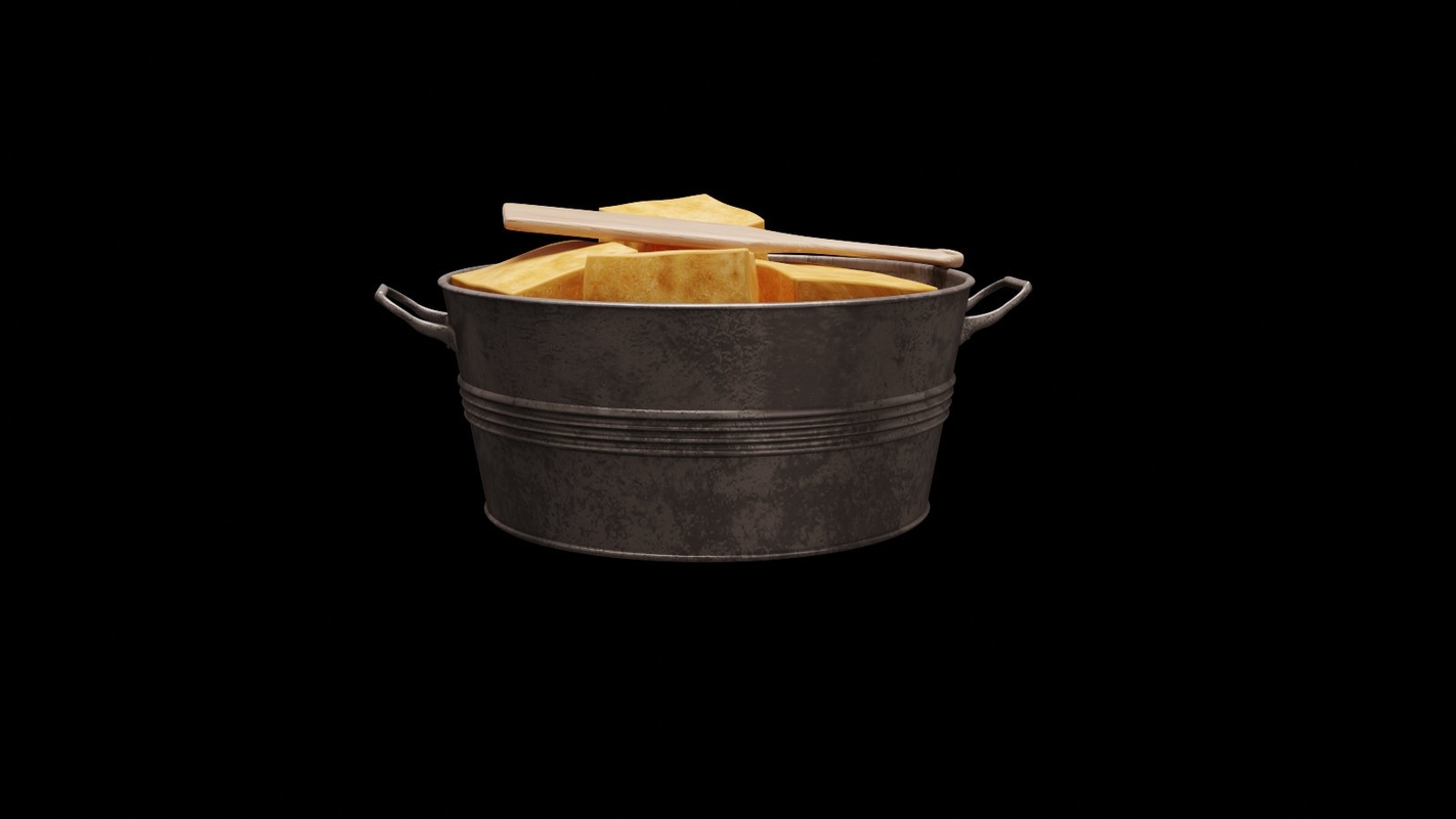 3d model metal bucket handmade soap