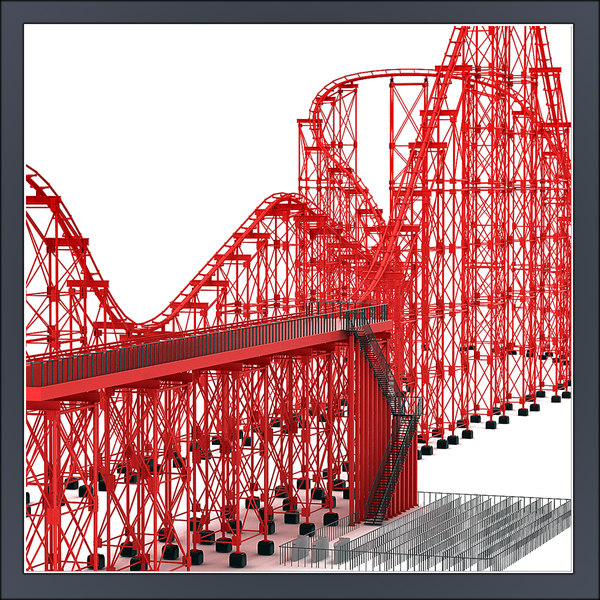 3d model roller coaster track