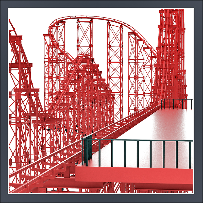 3d model roller coaster track