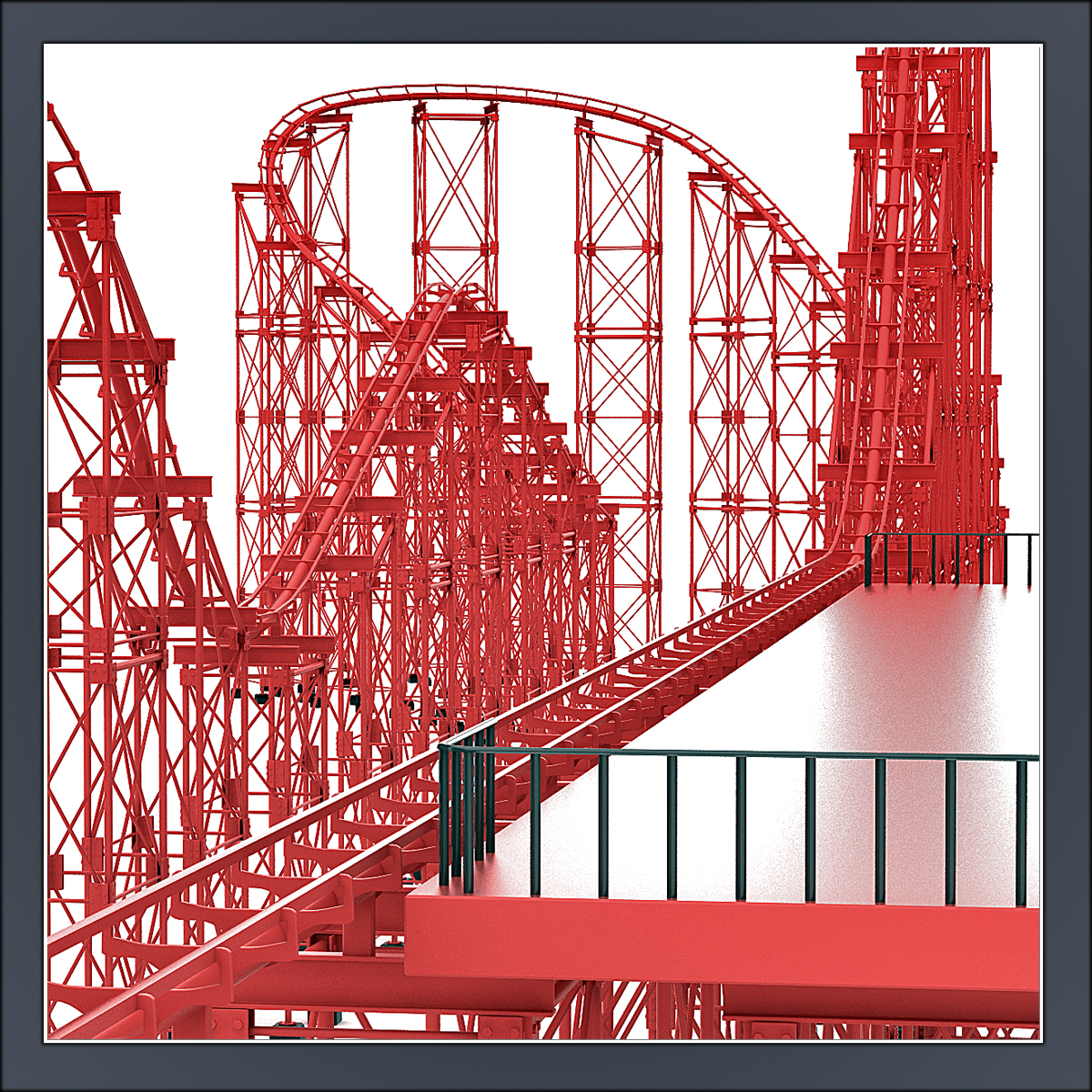 3d model roller coaster track