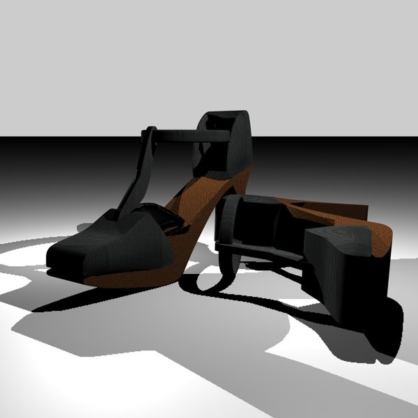 c4d open heel shoes