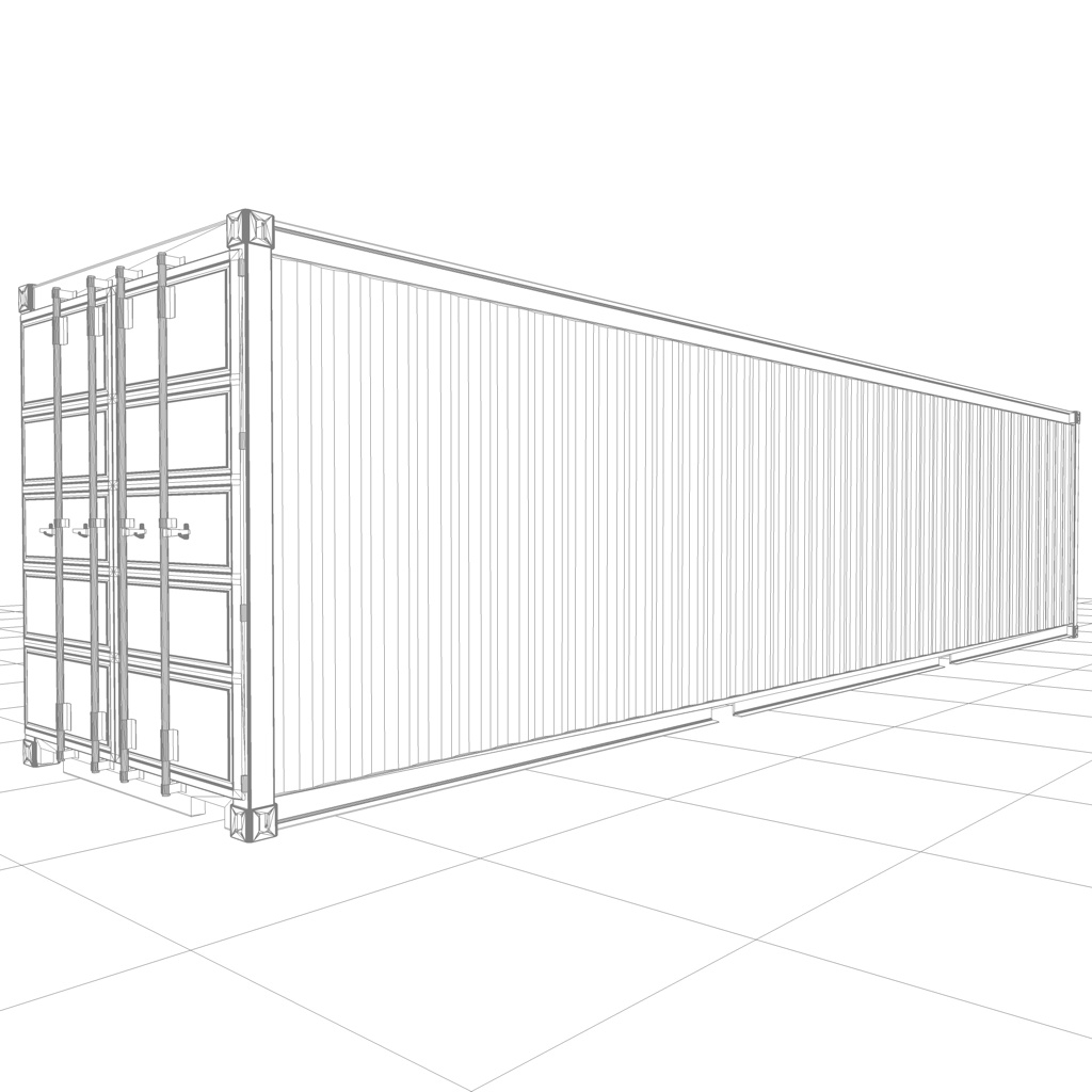 shipping container 3d 3ds