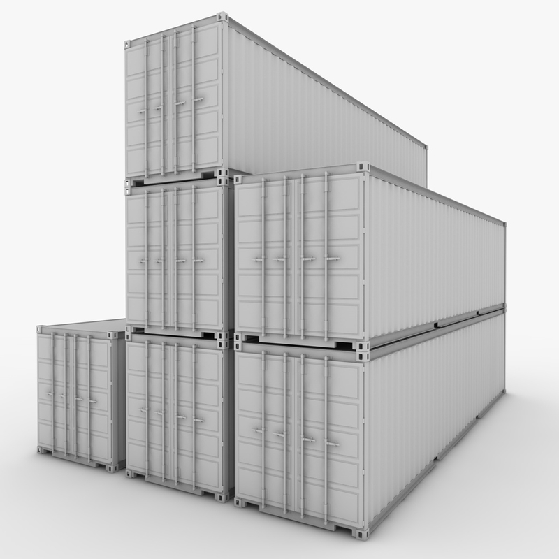 shipping container 3d 3ds