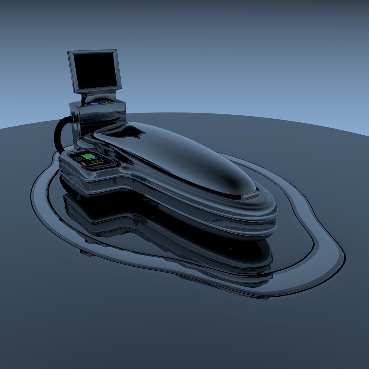 stasis chamber futuristic 3d obj